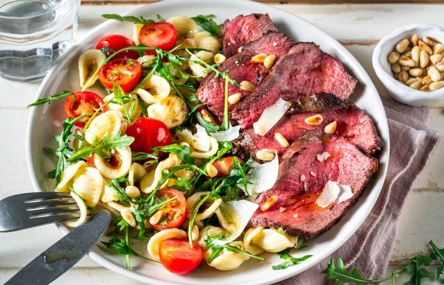 Original Pastasalat mit Tagliata di manzo | SoIsstItalien
