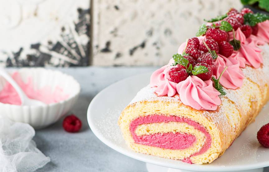 Biskuitrolle Mit Himbeeren Ohne Gelatine