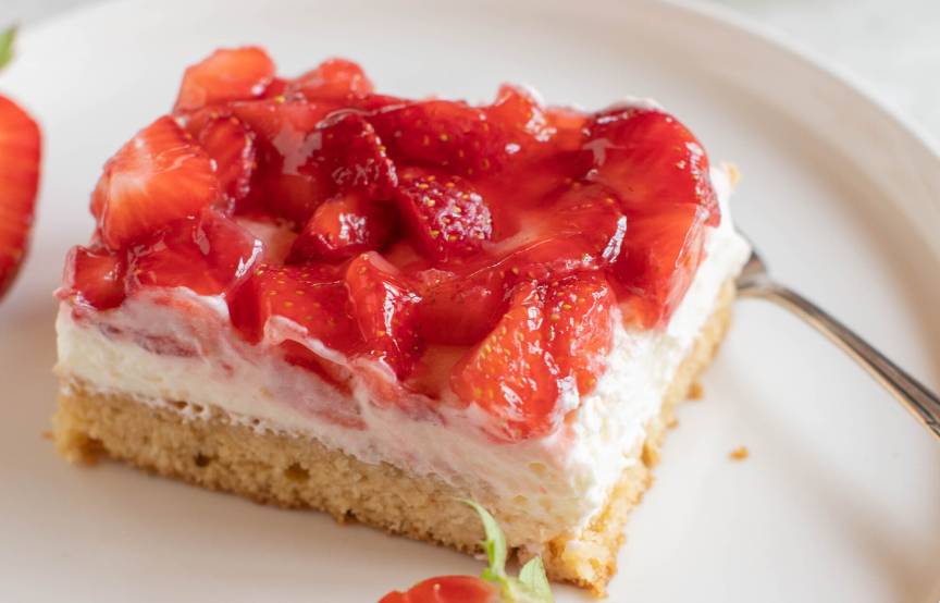 Erdbeerkuchen Mit Pudding Und Quark